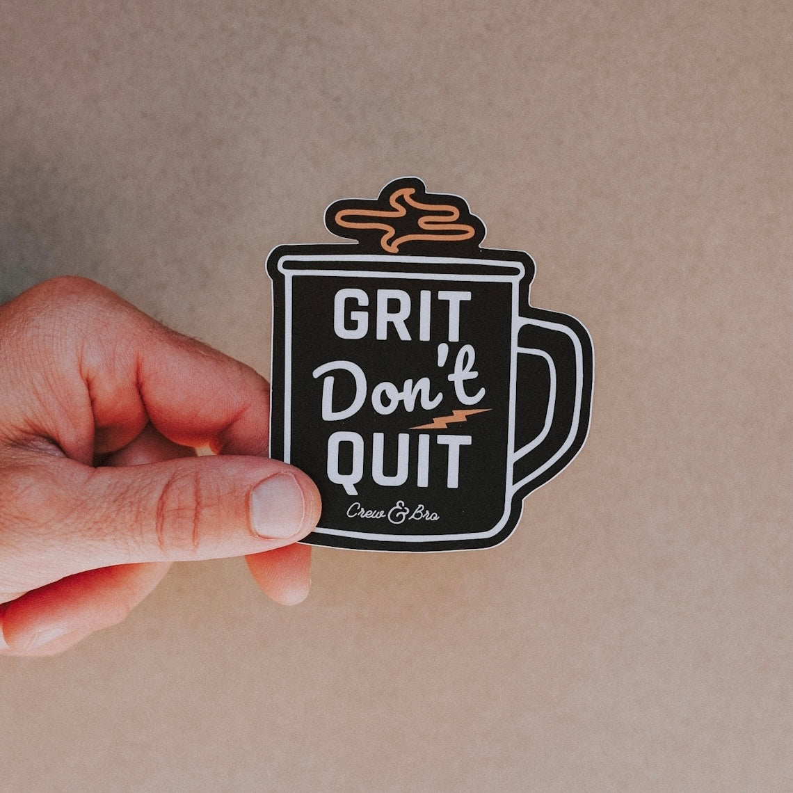 "Grit Don't Quit" Sticker • Crew & Bro Collection – Crew + Co